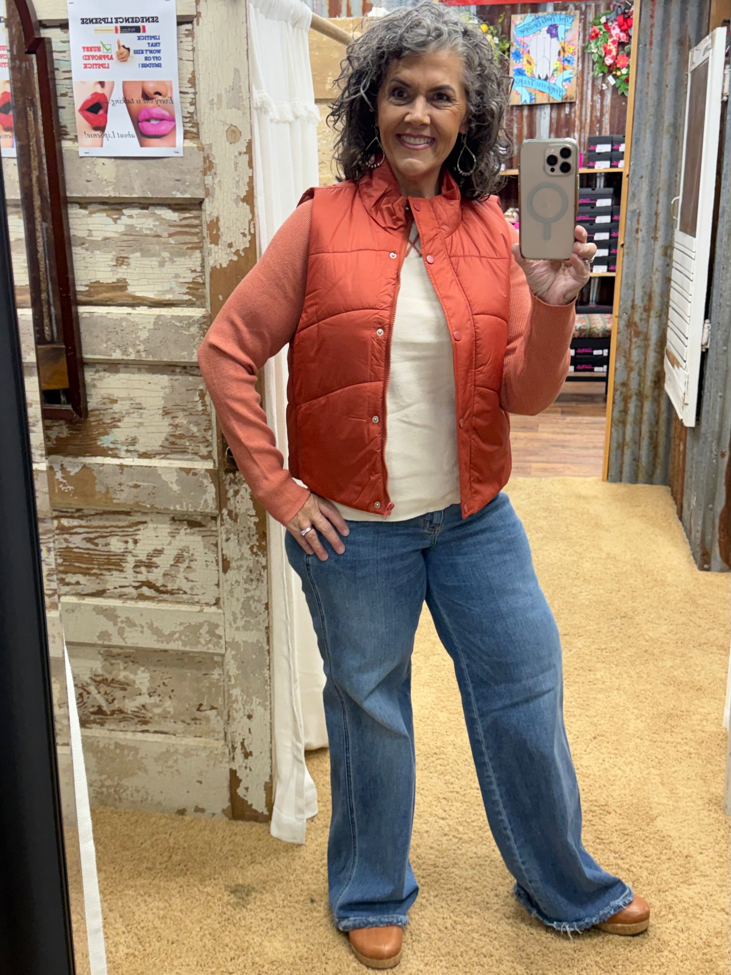 Rust Puffer Vest – Toot Toot's Boutique